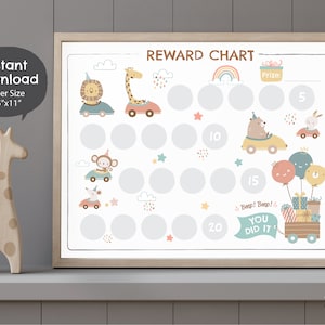 Printable Kids Reward Chart, Toddler Sticker Chart, Kids Prize Chart ...