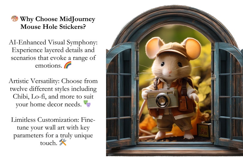 Midjourney Prompts: Mouse Hole Wall Stickers for Wall Decals Home Decor ...