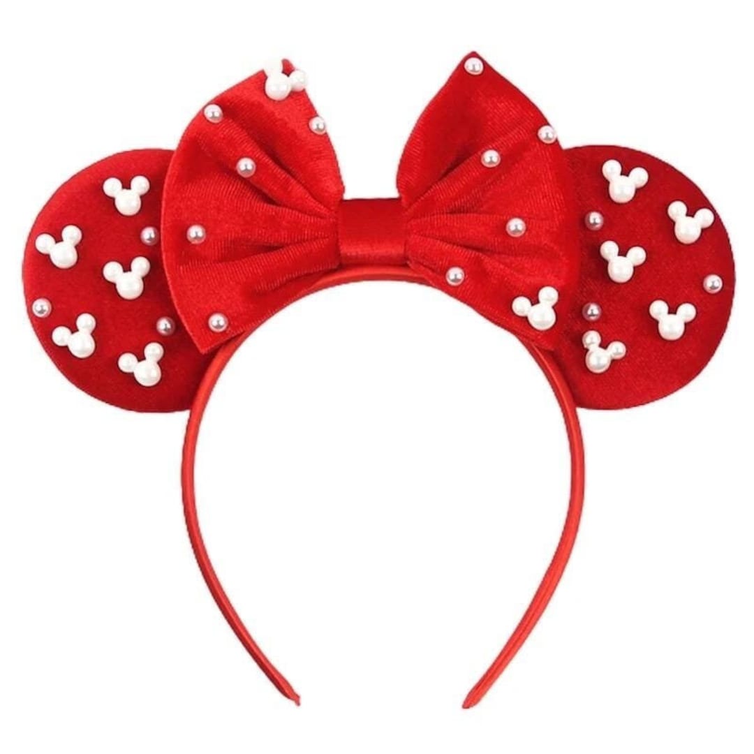 Mickey Pearl Ears, Red Minnie Mouse Ears, Velvet Mickey Ears, Blue Ears ...