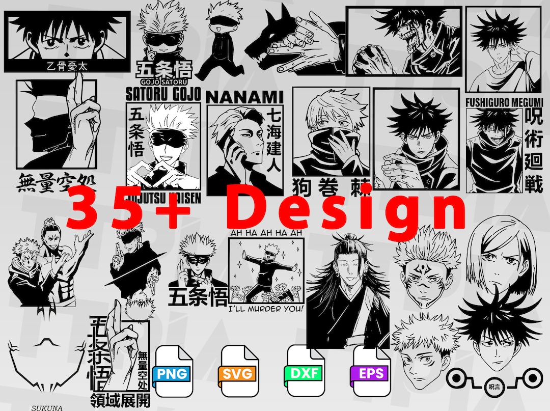 Jujutsu Kaisen png SVG Bundle, gojo satoru, sukuna, Manga SVG, Cut File ...