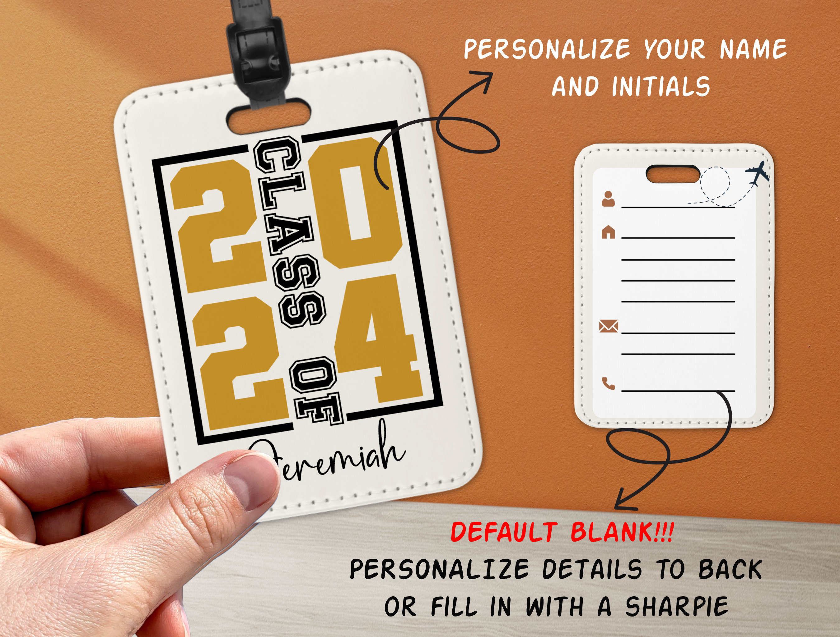 Personalized Graduation Bag Tags, Custom Class of 2024 Happy Graduation ...