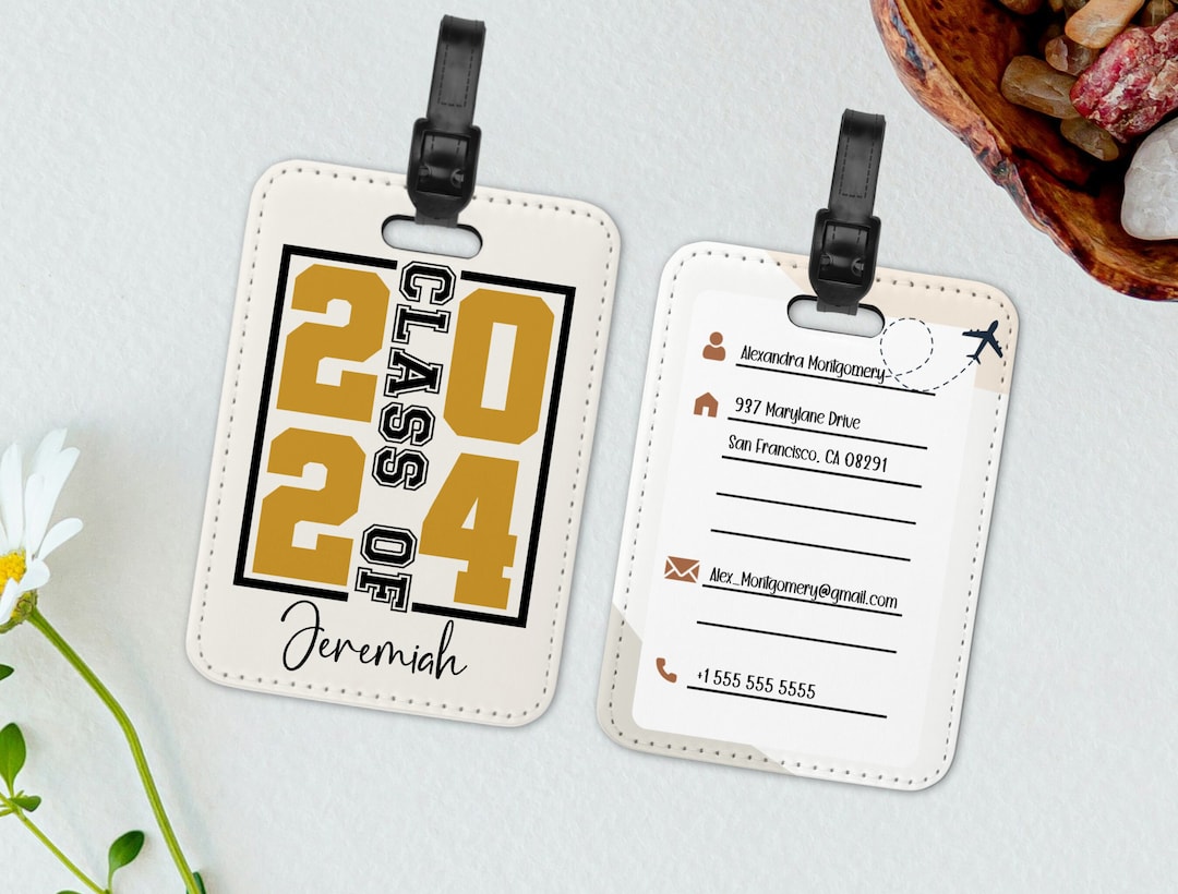Personalized Graduation Bag Tags, Custom Class of 2024 Happy Graduation ...