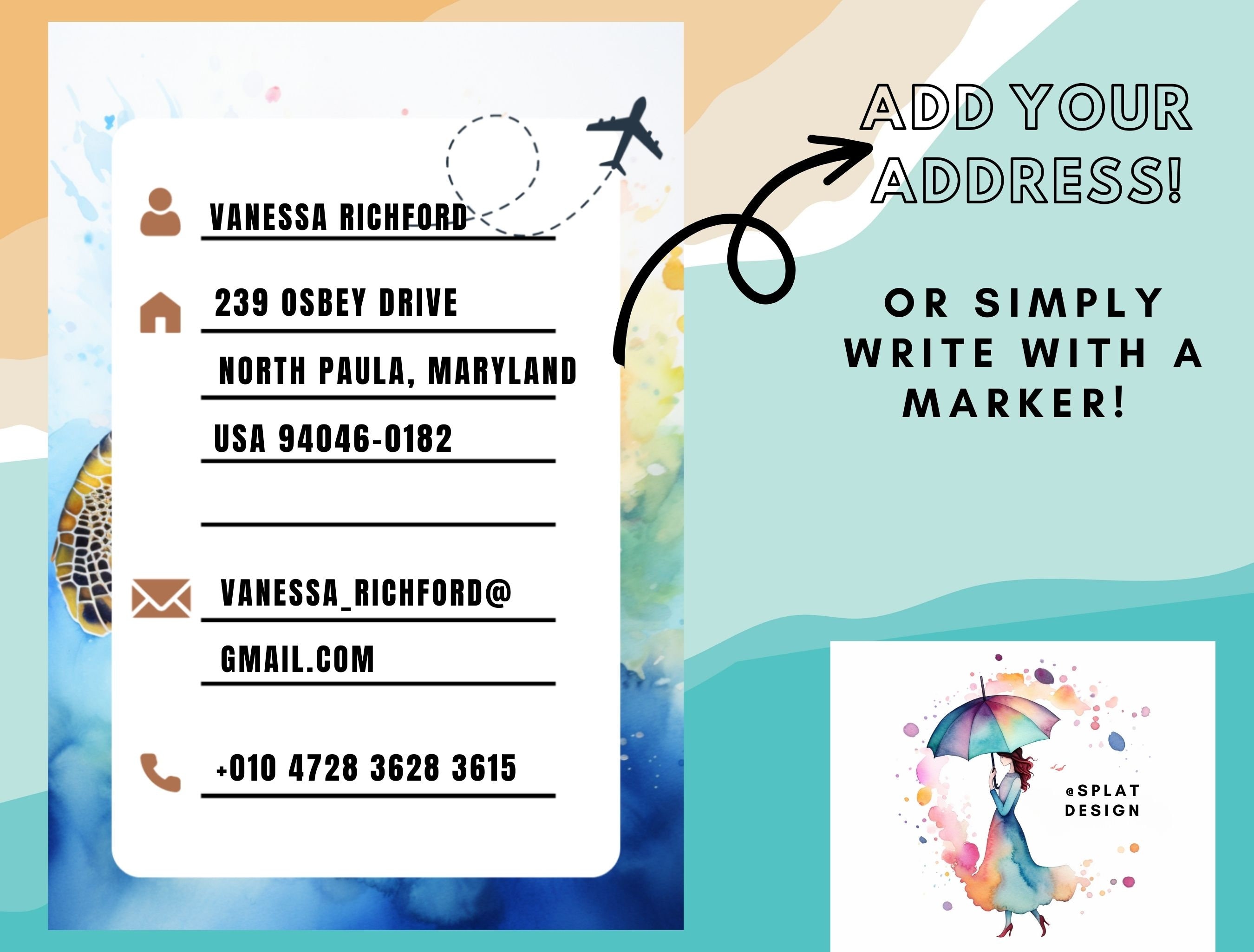 Summer Beach Luggage Tag Clipart Bag Tag Sublimation Design Bundle of 7 ...