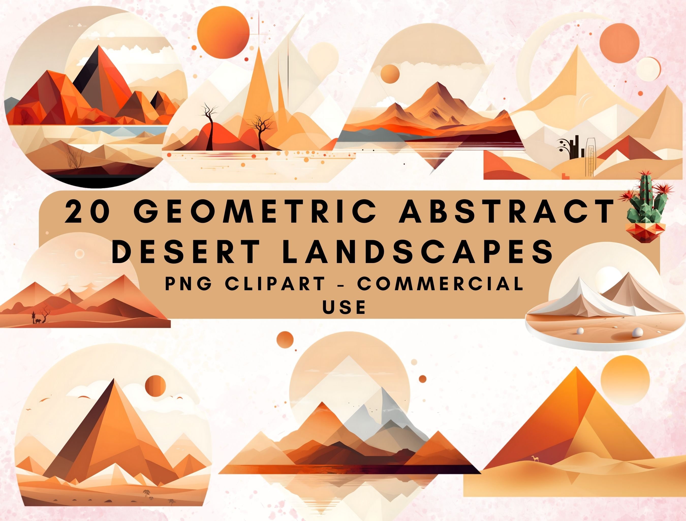 Boho Sahara Desert Geometric Clipart Adventure Outdoor Clipart Desert ...