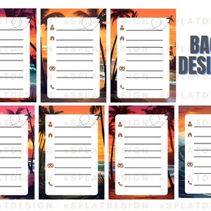 Summer Beach Luggage Tag Clipart Bag Tag Sublimation Design Bundle of 7 ...