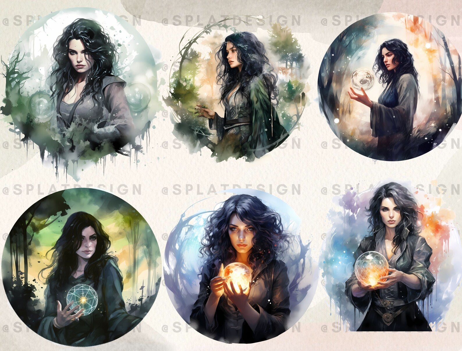 Watercolour Witcher Clipart Bundle, Potion Clipart, Magical Witch ...