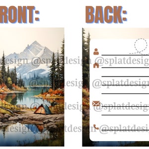 Autumn Mountain Luggage Tag Clipart Bag Tag Sublimation Design Template ...