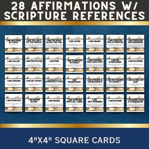 28 Encouraging Affirmation Cards Bible Verses for Emotions and Doubt ...