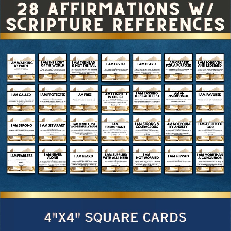 28 Encouraging Affirmation Cards | Bible Verses for Emotions and Doubt ...