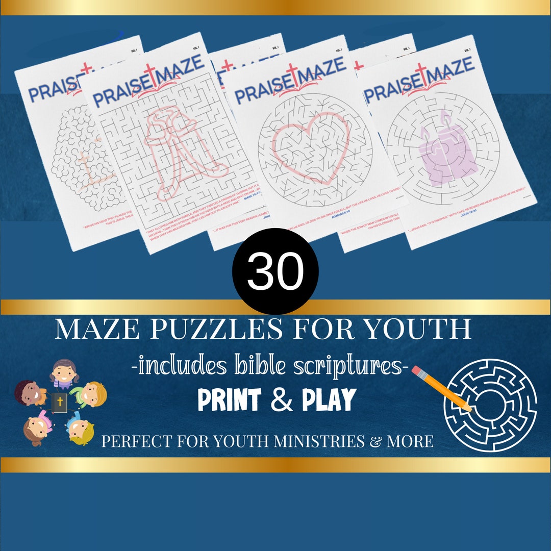Easter Maze Puzzles With Scriptures | Children's Bible Study Activity ...