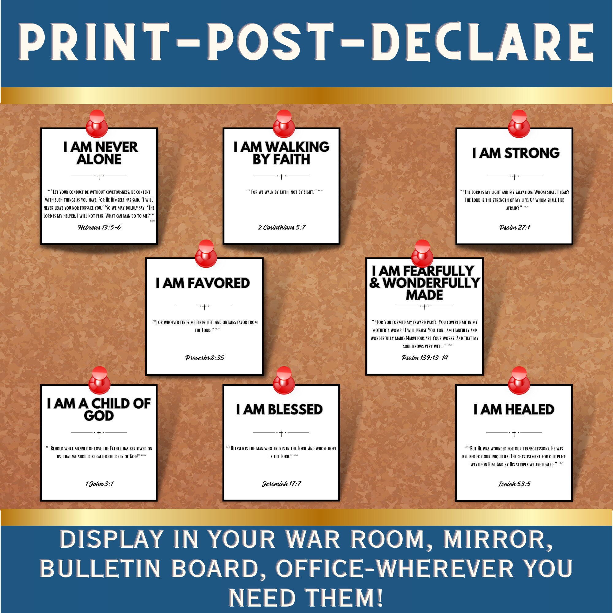 28 AFFIRMATION Scripture Cards | Speak the Word | Biblical Christian ...