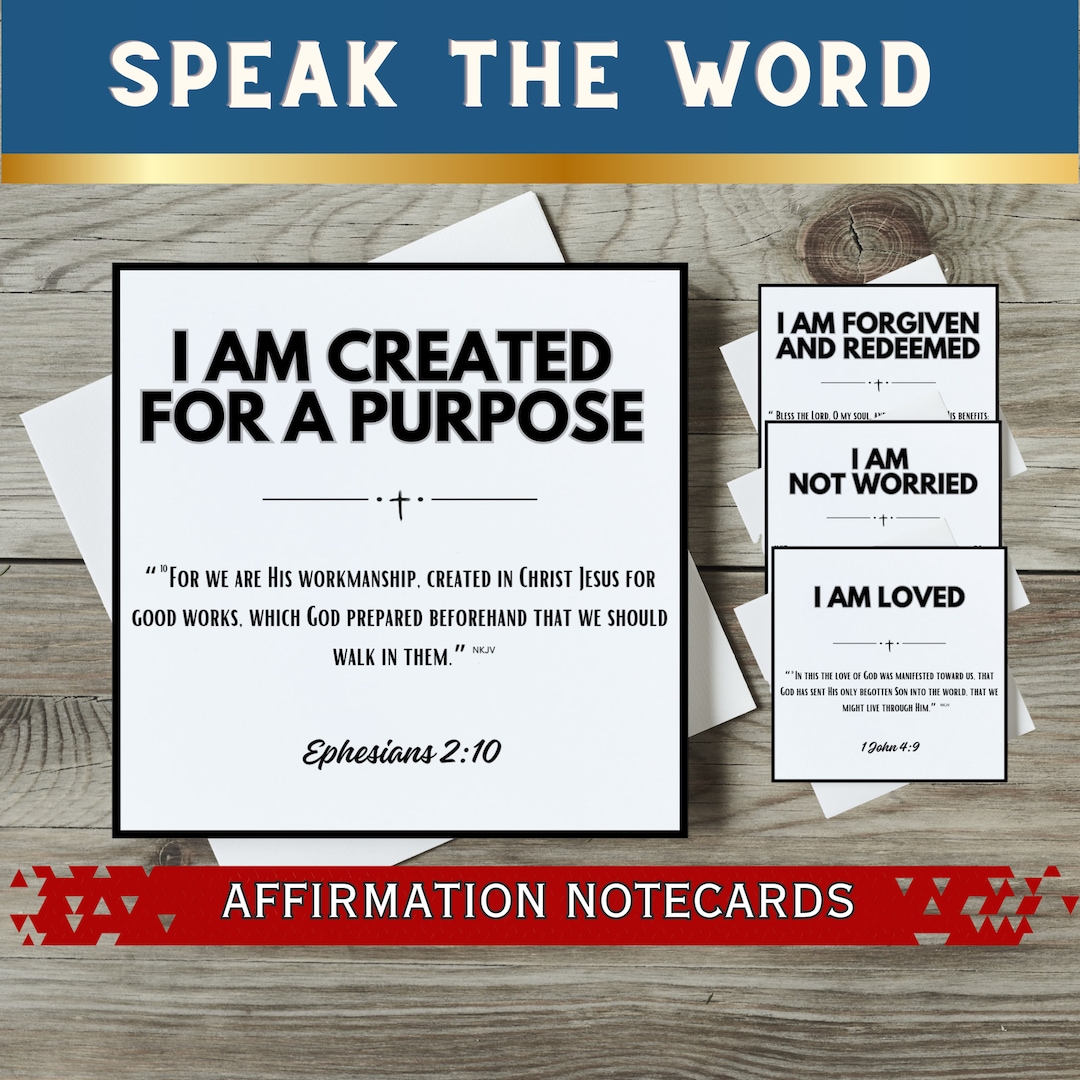 28 AFFIRMATION Scripture Cards | Speak the Word | Biblical Christian ...