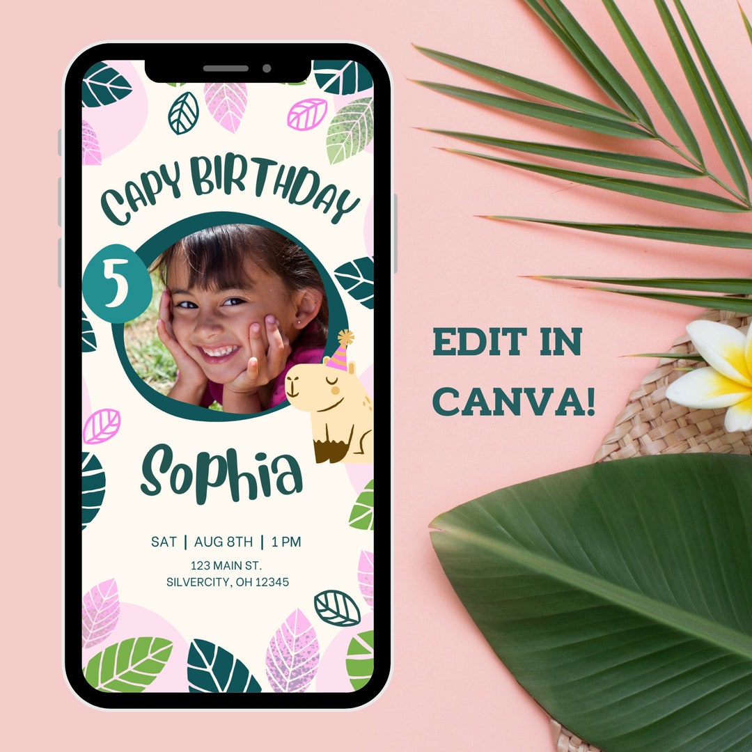Capy Birthday E-vite - Etsy