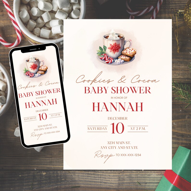 Cookies & Cocoa Baby Shower Invitation and E-vite - Etsy