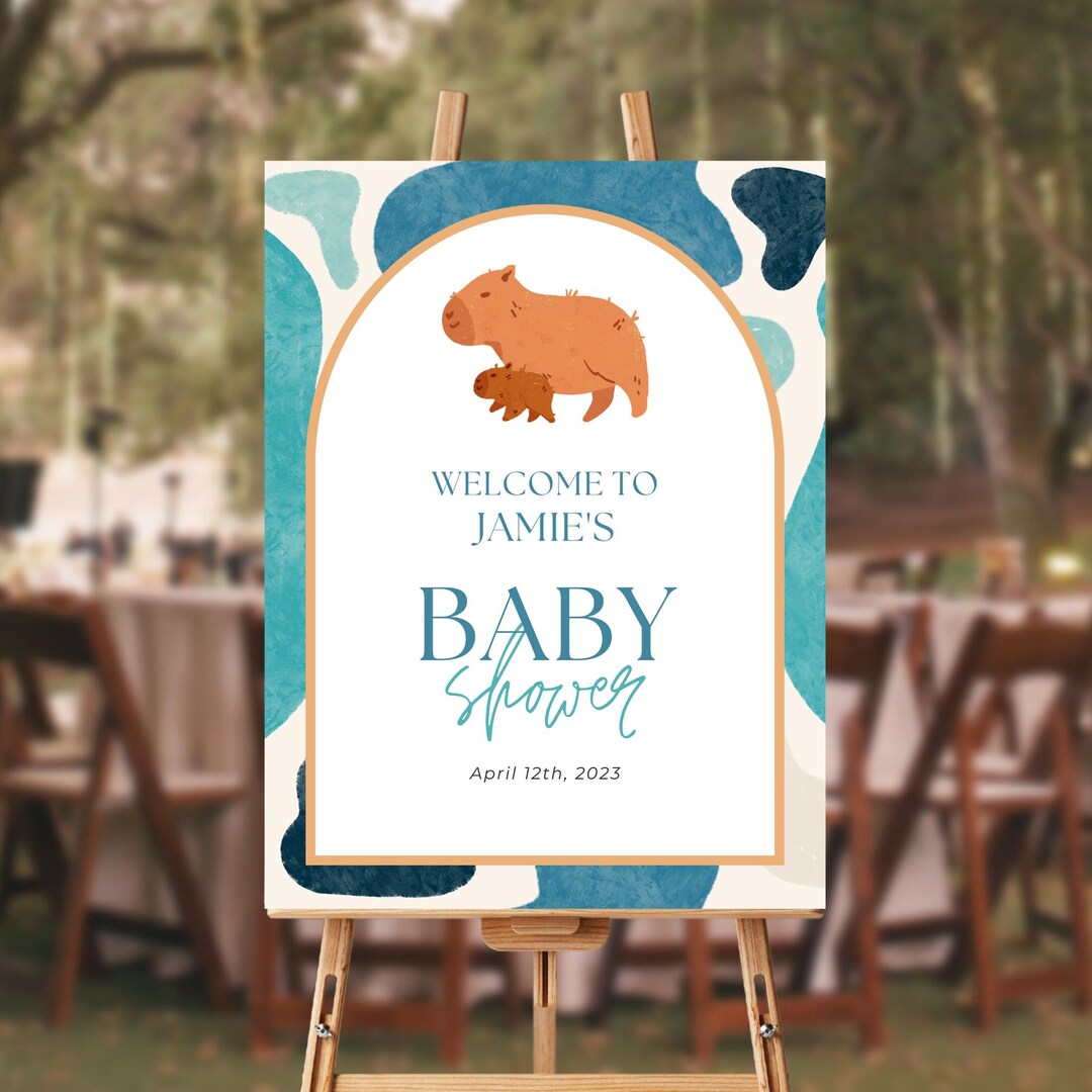 Capybara Baby Shower Welcome Sign - Etsy