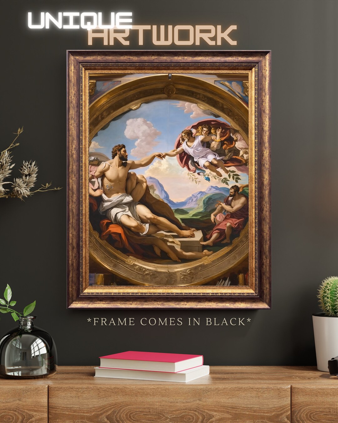 The Creation of Adam Rework Frame Included Wall Painting on - Etsy