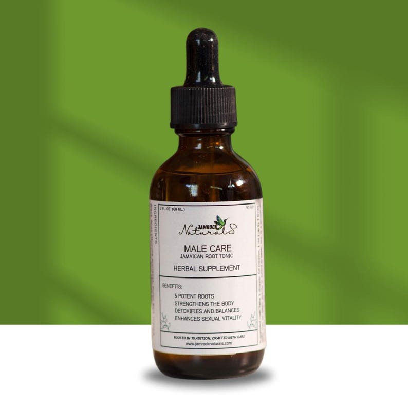 Male Care Jamaican Roots Tonic | Strength & Vitality | 2 Oz Dropper ...