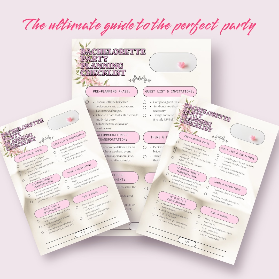 Printable Bachelorette Party Planning Checklist Bridal - Etsy