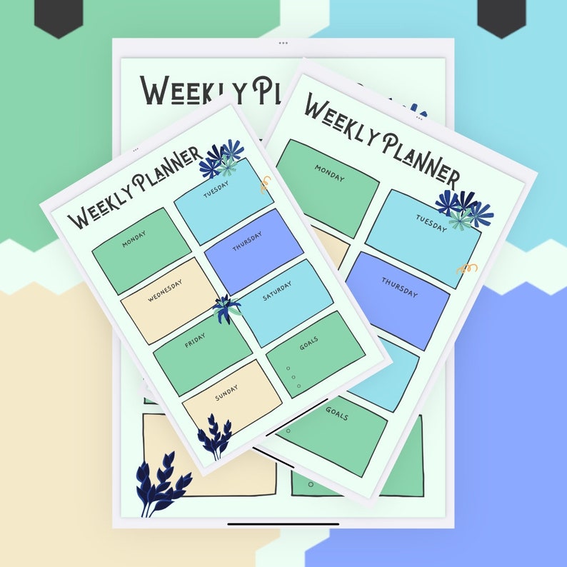 Premium Weekly Planner Productivity Organizer Time Management Daily ...