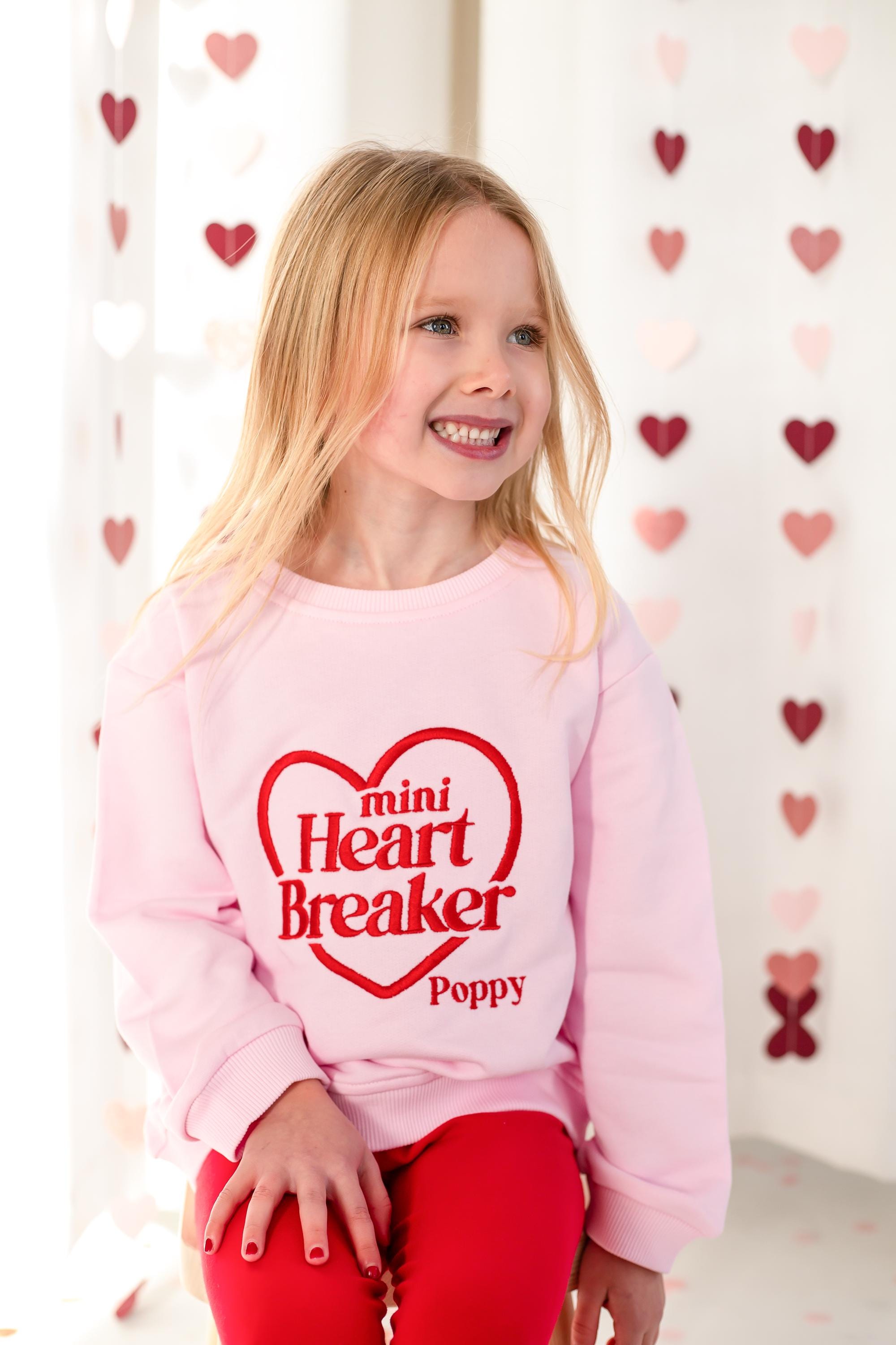 Mini Heartbreaker Valentines Embroidered Personalised Sweatshirt Jumper ...