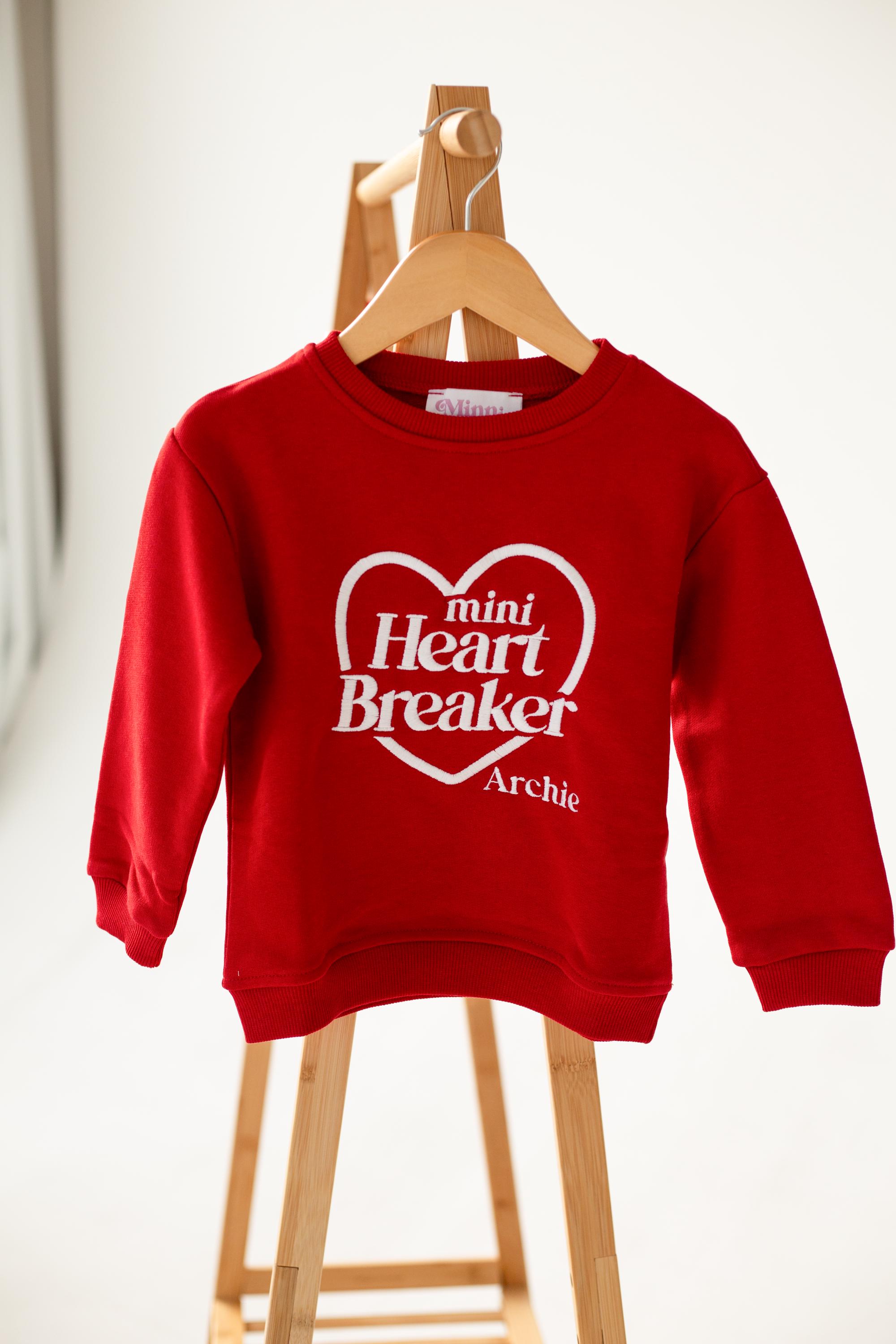 Mini Heartbreaker Valentines Embroidered Personalised Sweatshirt Jumper ...