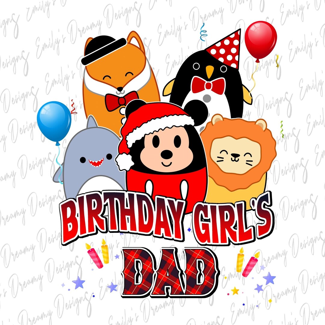 Squishmallow Birthday Girl's Dad Png Cute Squishmallow Dad - Etsy