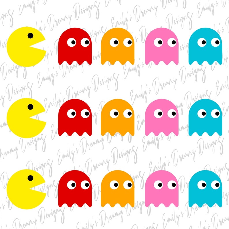 Pac Man y Fantasmas Inky SVG PNG Paquete Pac Man Blinky Pinky - Etsy México