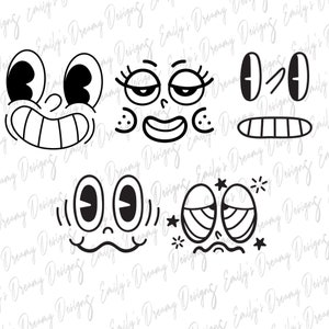 45 Faces Gestures Mimic SVG PNG Clipart Bundle Cricut Silhouette ...