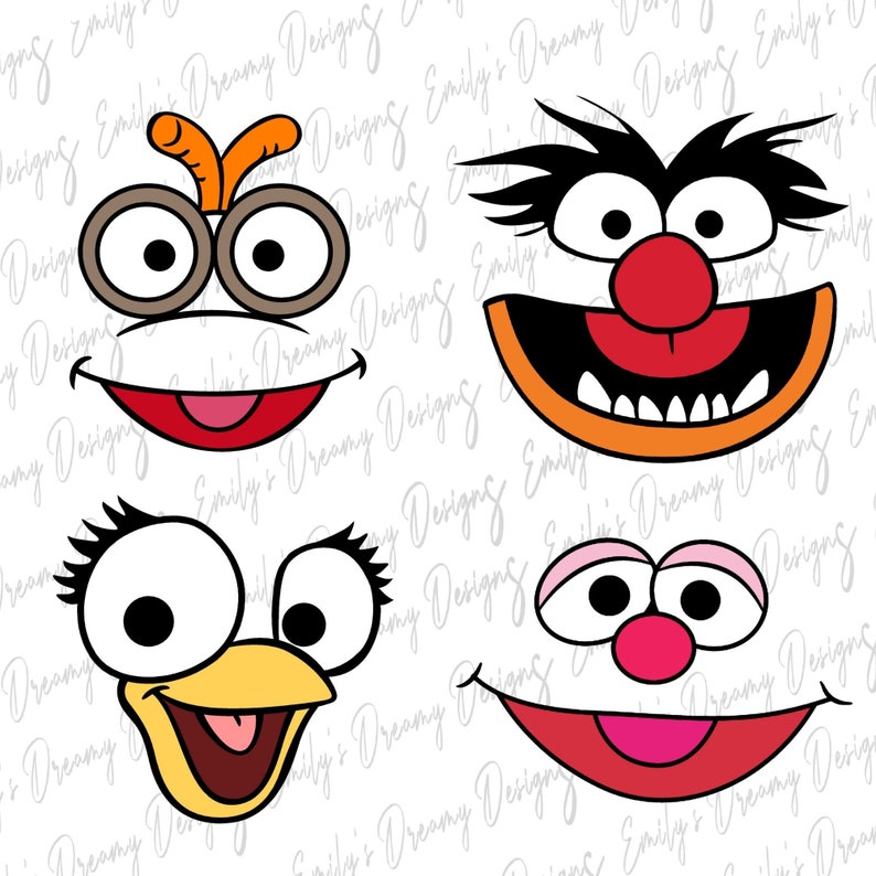 Muppet Baby Faces and Face Outlines SVG PNG Full Bundle Muppet - Etsy ...