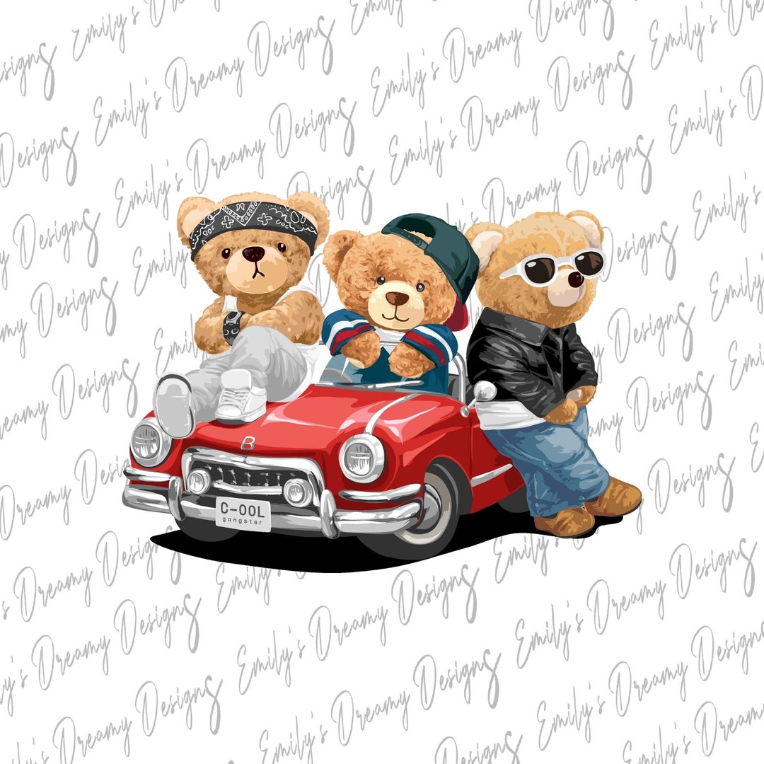 Cool Boys Teddy Png Sublimation Design Download, Hand Drawn Teddy Png ...