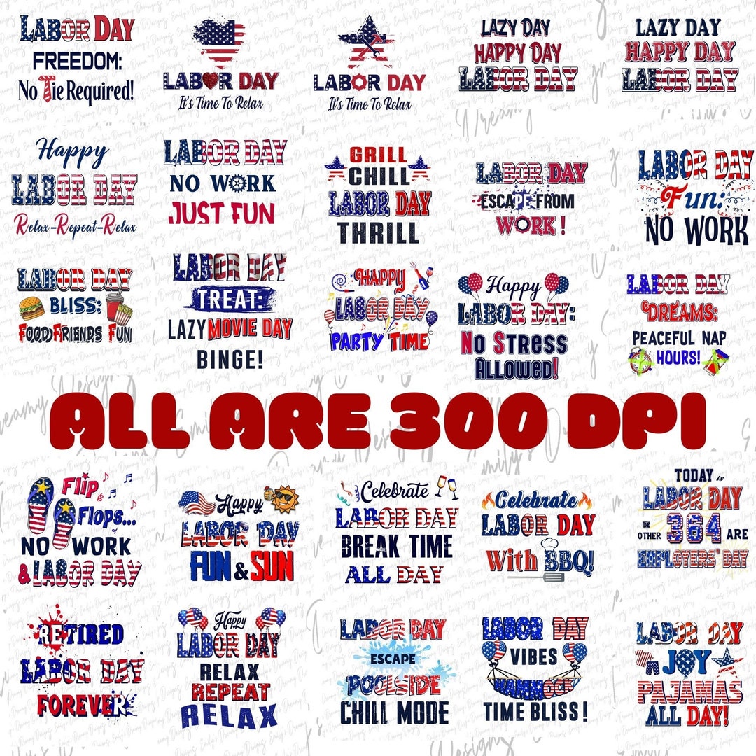 Full Listing 25 Files Labor Day Bundle Png Sublimation Design - Etsy