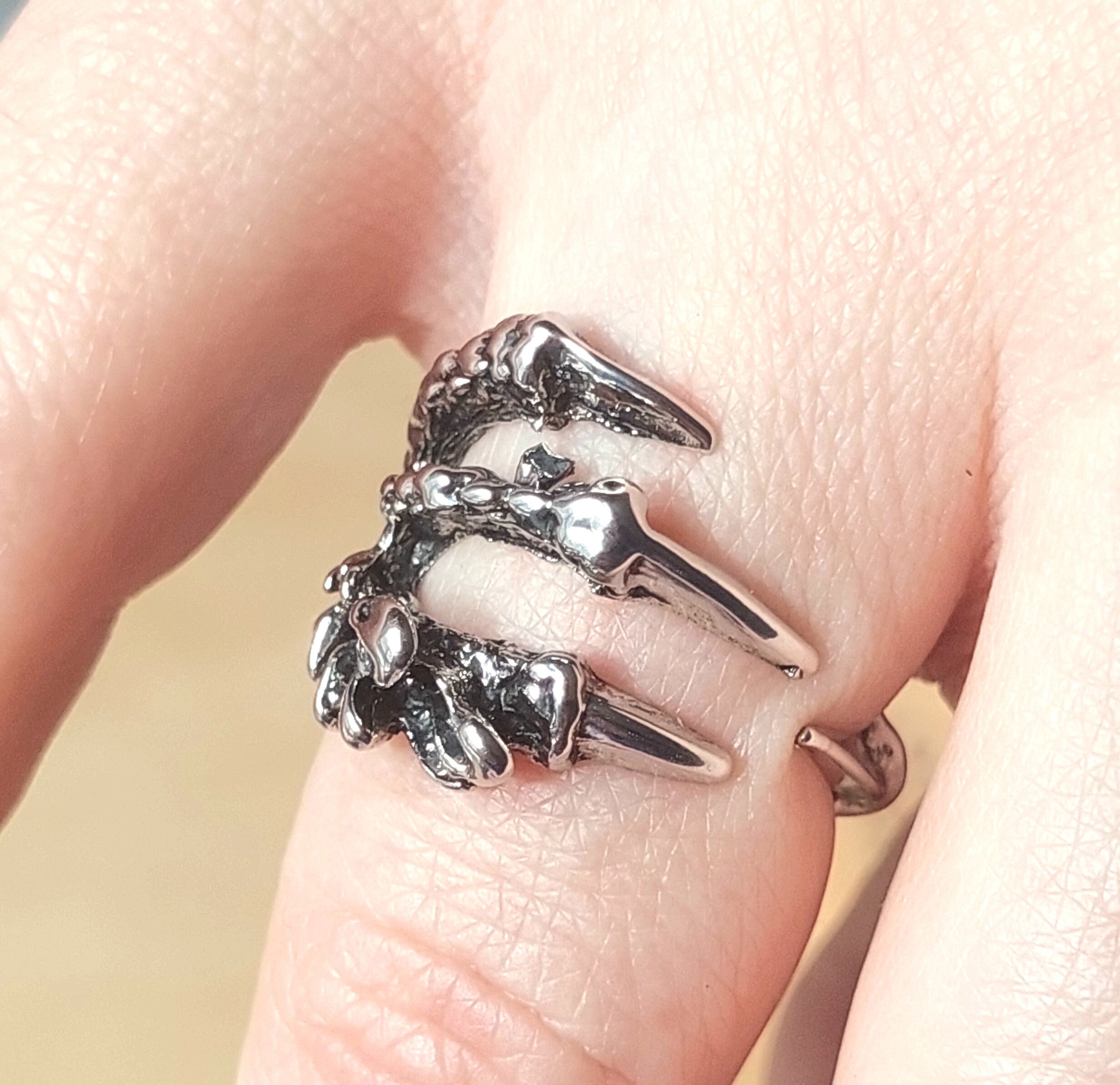 Dragon Claw Ring Goth Dragon Jewellery Titanium Steel Statement Rings ...