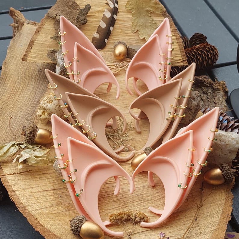 Silicone Elf Ears With Piercing or Without, Soft Pixie Ears for Cosplay ...