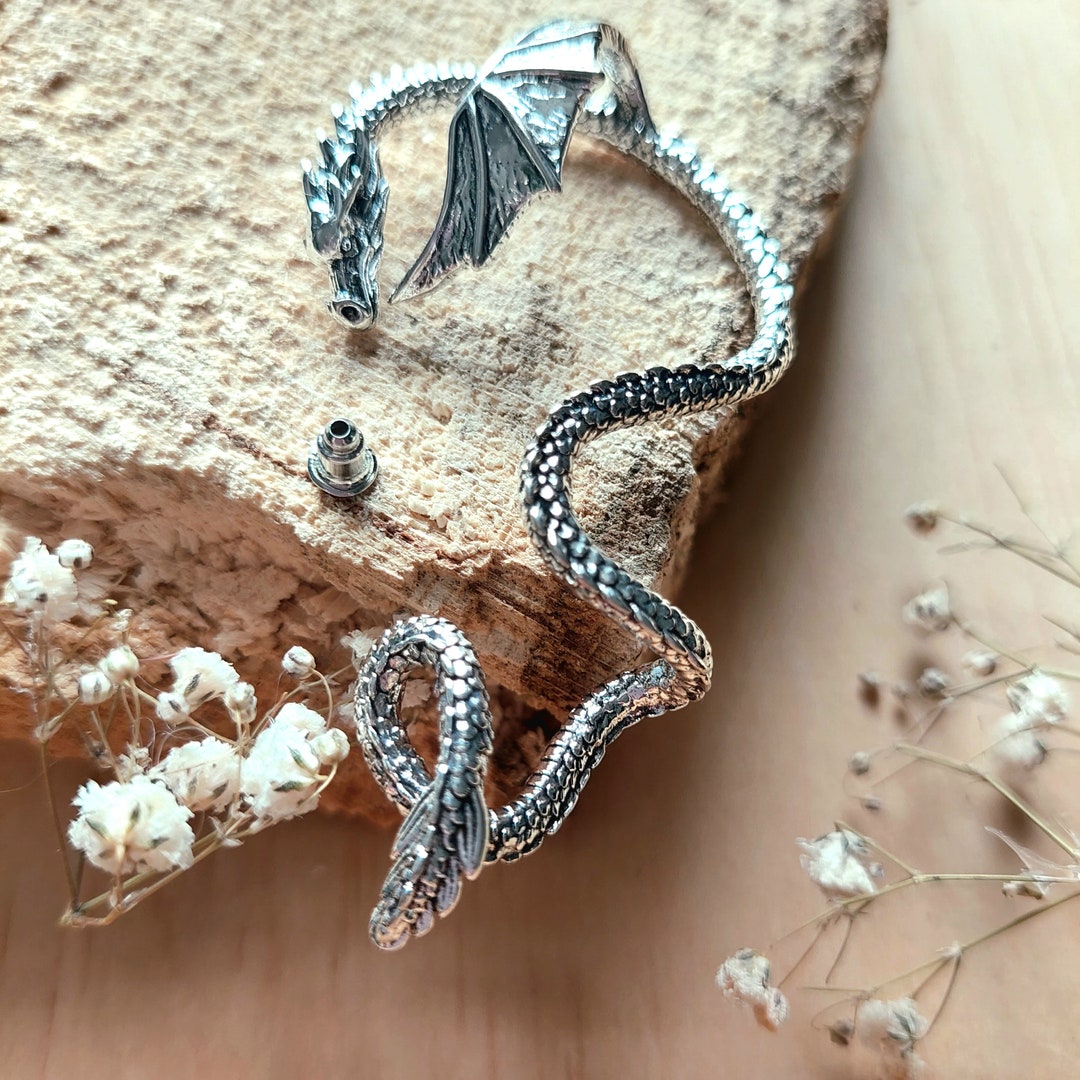 Dragon Cuff Earring, Dragon Cuff Earring, Gothic Dragon Jewlery, Cool ...