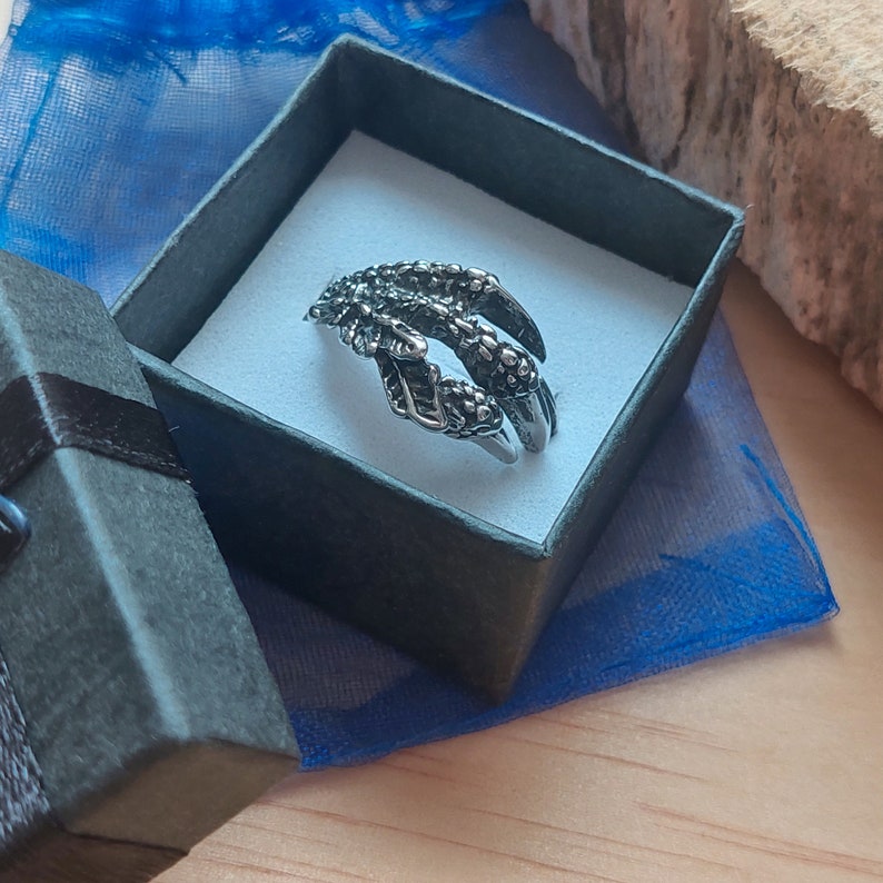 Dragon Claw Ring Goth Dragon Jewellery Titanium Steel Statement Rings ...