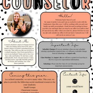 EDITABLE: Boho Meet the Counselor Canva Template instant Download free ...