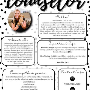 EDITABLE: Boho Meet the Counselor Canva Template instant Download free ...