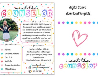 Meet the Counselor: Canva Template instant Download editable - Etsy