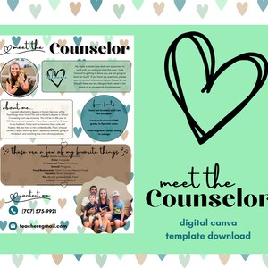 EDITABLE: "mint" to Be- Meet the Counselor Canva Template (instant ...