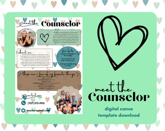 Meet the Counselor: Canva Template instant Download editable - Etsy