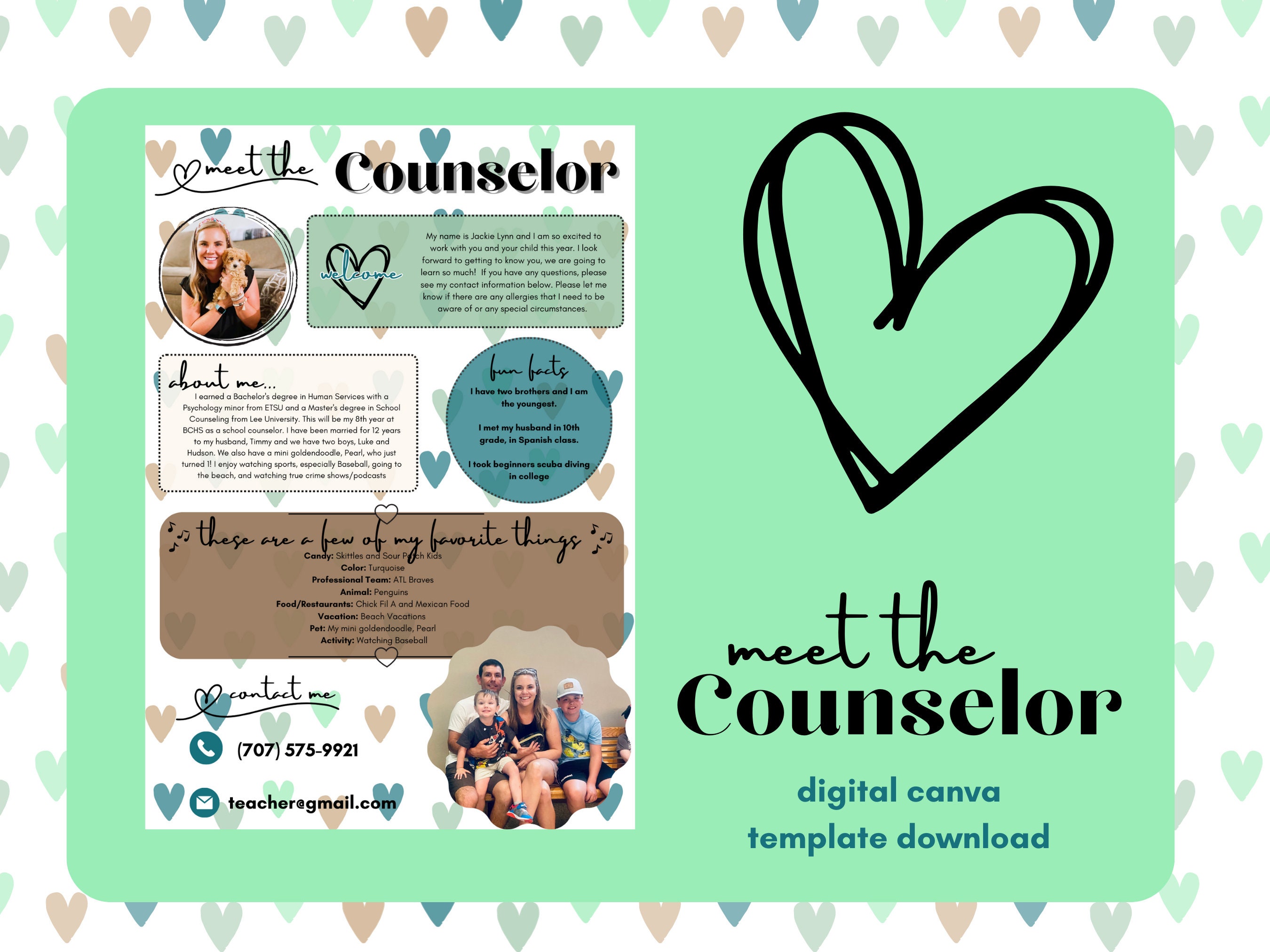EDITABLE: "mint" to Be- Meet the Counselor Canva Template (instant ...
