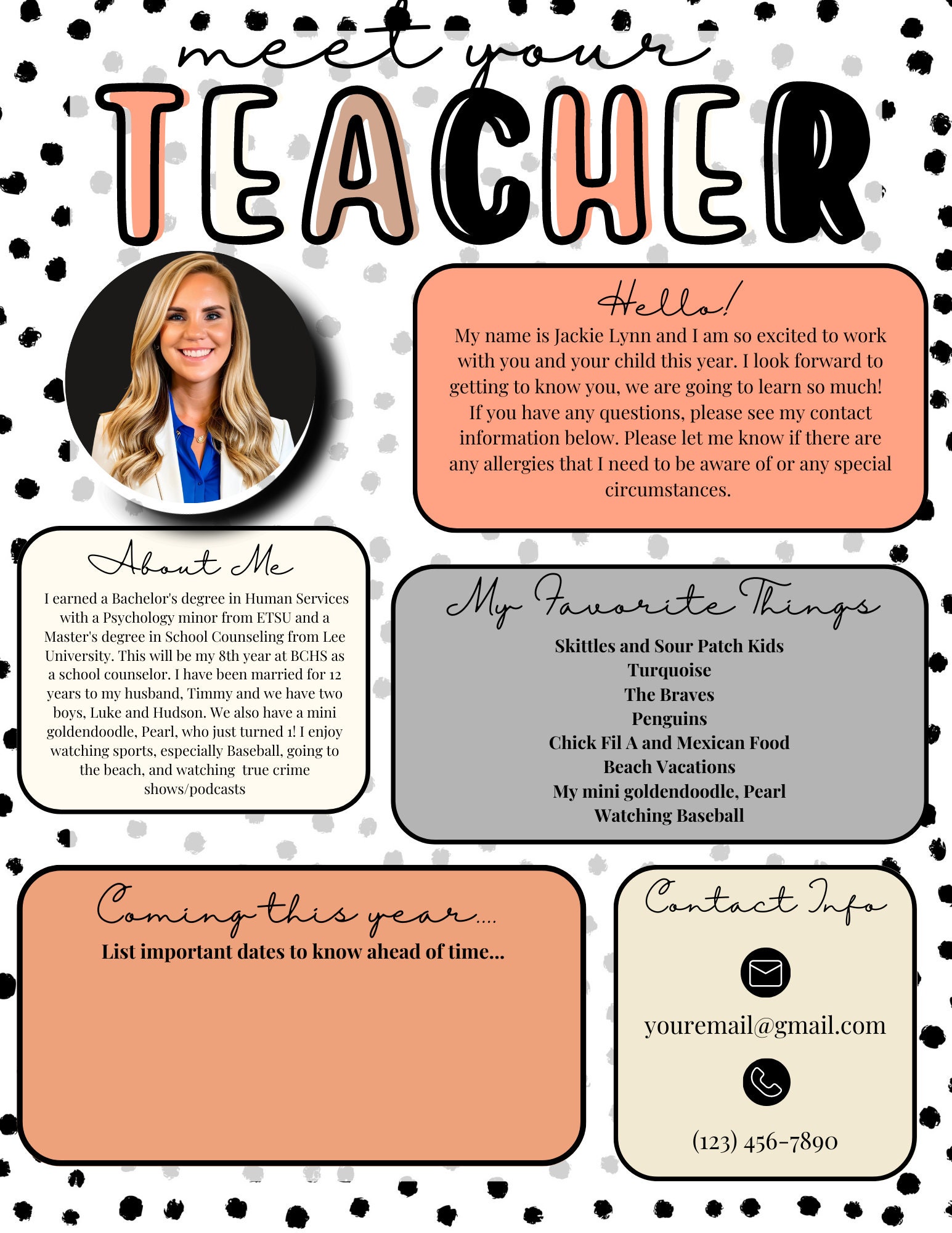 EDITABLE: Boho Meet the Teacher Canva Template (instant Download ...