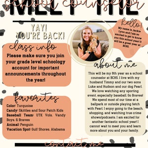 EDITABLE: Boho Meet the Counselor Canva Template instant Download free ...