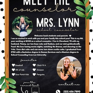 Meet the Counselor: Canva Template (instant Download) (editable) - Etsy