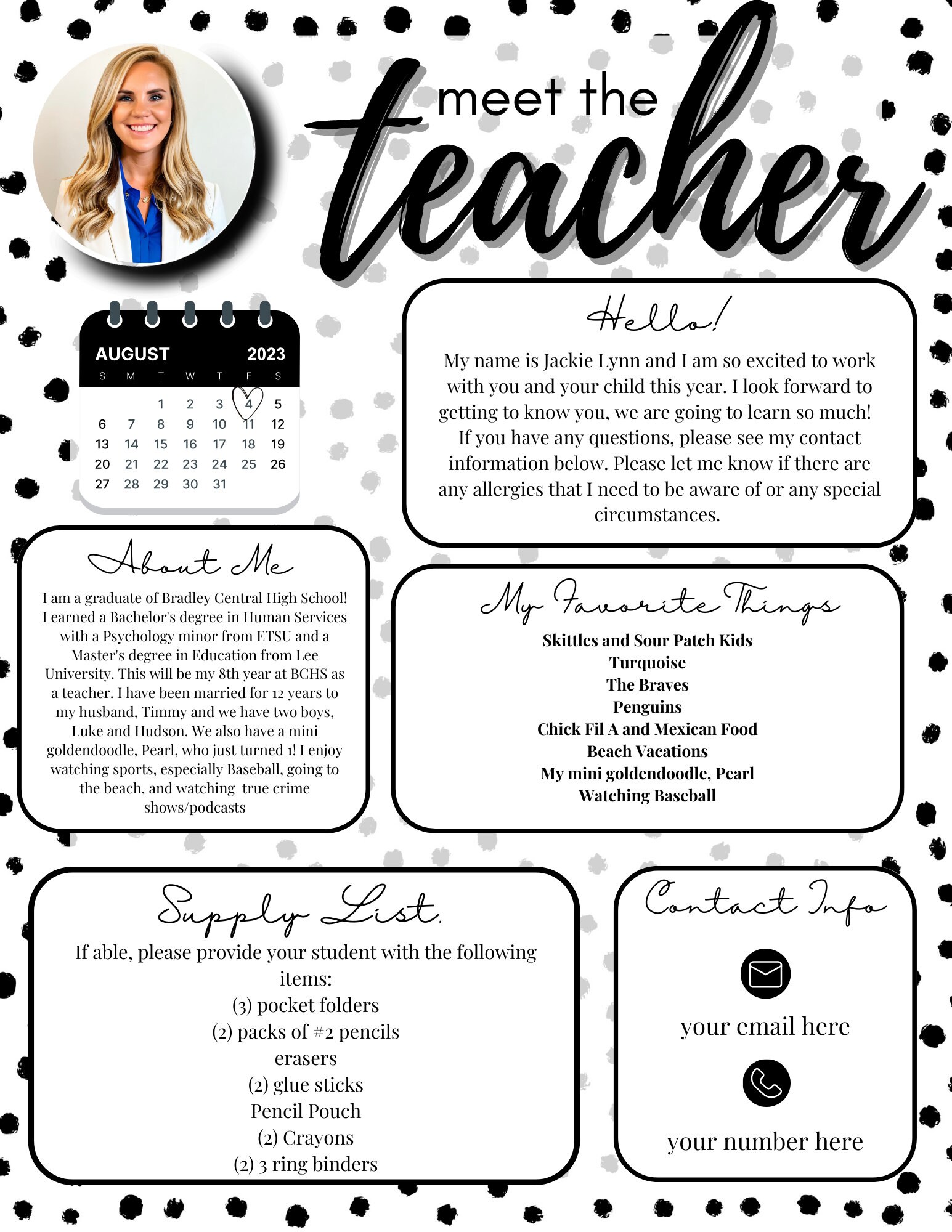 EDITABLE: Boho Meet the Teacher Canva Template (instant Download ...