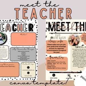 EDITABLE: Boho Meet the Teacher Canva Template (instant Download ...