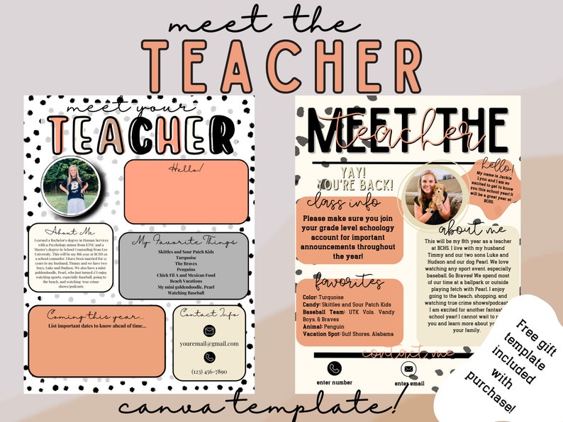 EDITABLE: Boho Meet the Teacher Canva Template (instant Download ...