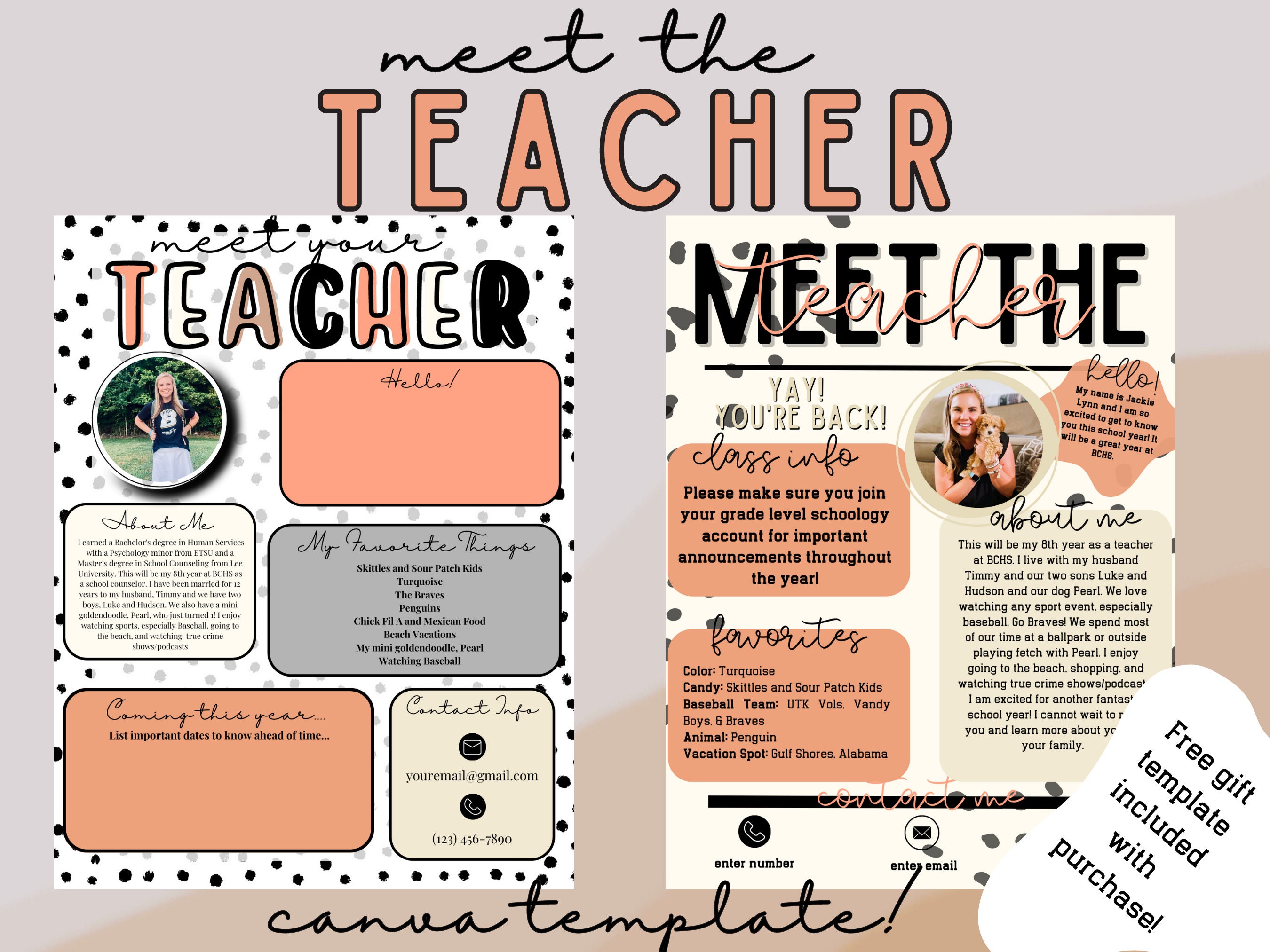 EDITABLE: Boho Meet the Teacher Canva Template (instant Download ...