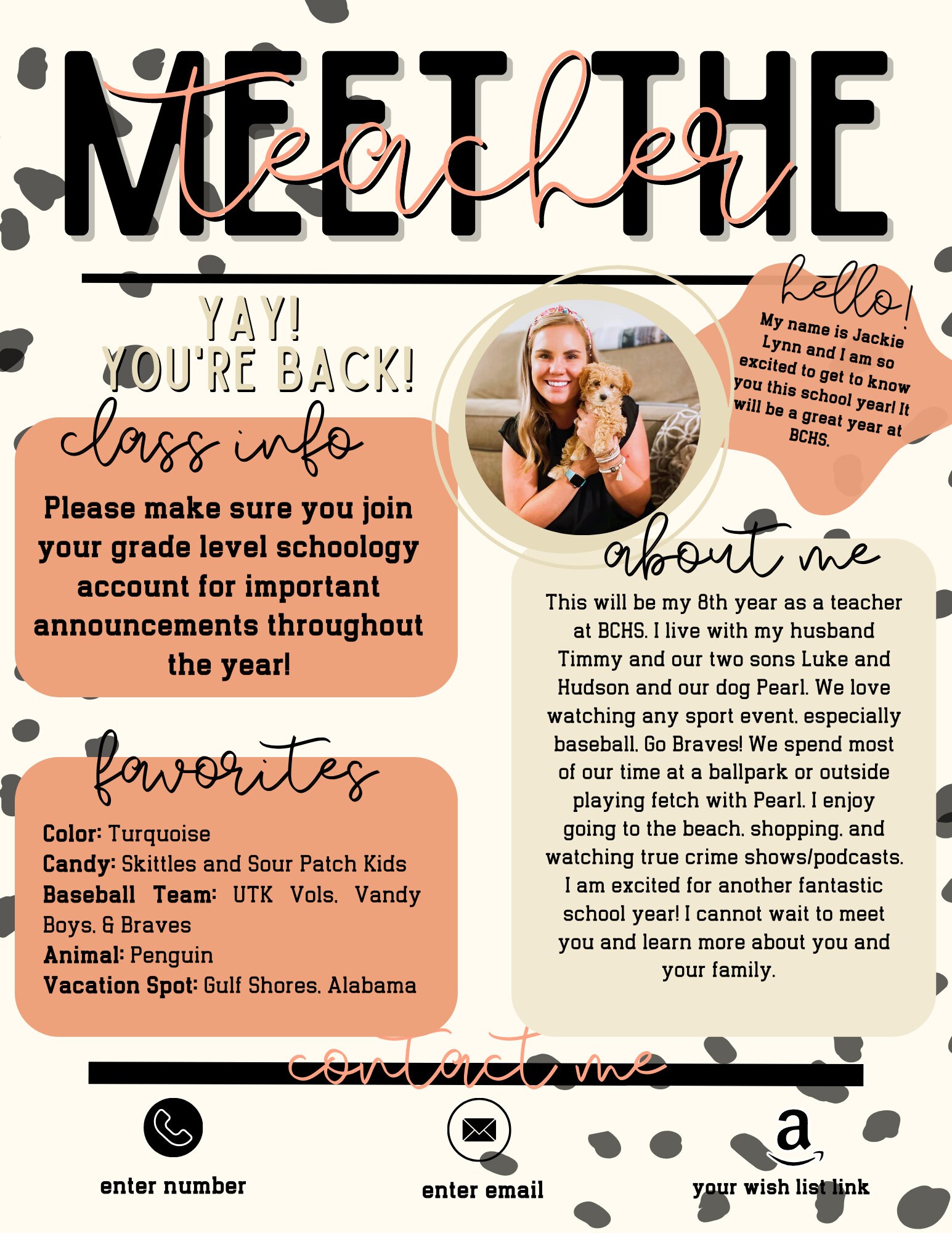 EDITABLE: Boho Meet the Teacher Canva Template (instant Download ...