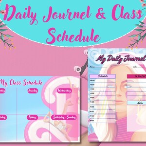 Barbie Class Schedule and Daily Journelbarbie Planner - Etsy